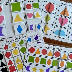 Shapes Busy Book, Toddler Activity Book Printable, Shapes Learning Book ...