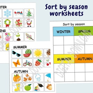 Seasons Worksheets for Preschool and Kindergarten, Four Seasons Circle ...