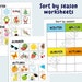 Seasons Worksheets for Preschool and Kindergarten, Four Seasons Circle ...