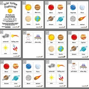 Space Flashcards, Solar System Planets Flashcards, Outer Space Flash ...