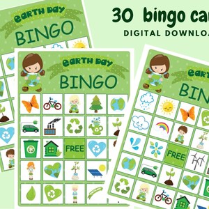 Earth Day BINGO Game, Ecology Bingo Cards, Eco Printable Game for Kids ...