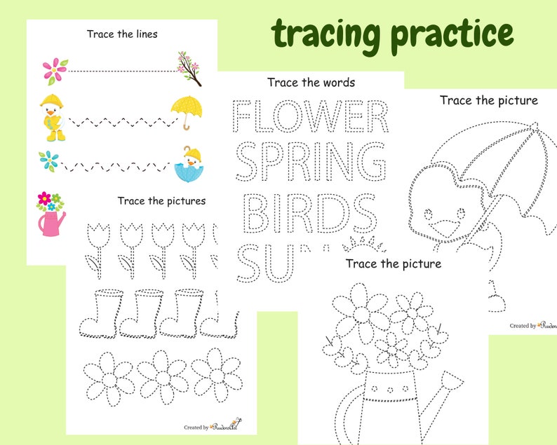 Spring Preschool Worksheets for Kids Spring Busy Book | Etsy