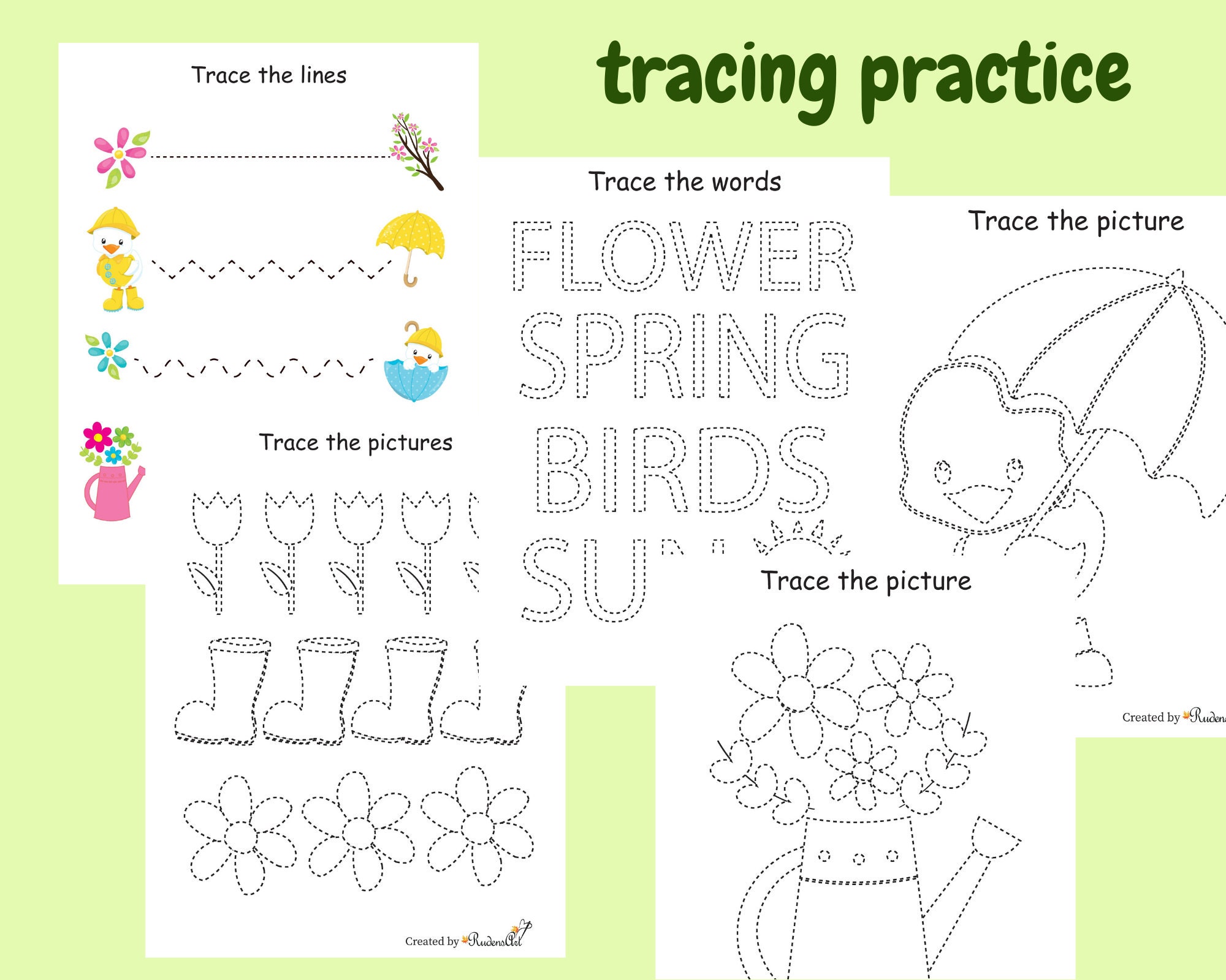 Spring Preschool Worksheets for Kids Spring Busy Book | Etsy