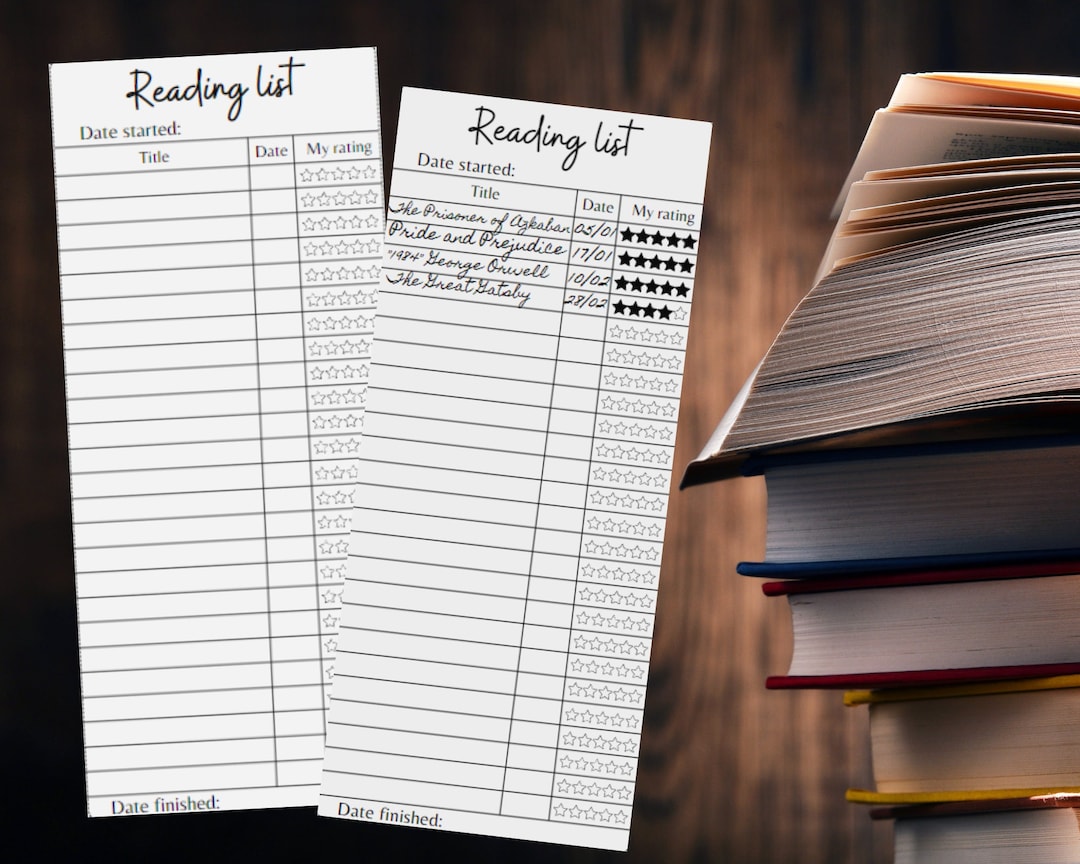 Printable Bookmark, Reading Log Tracker With TBR List, Reading Journal ...