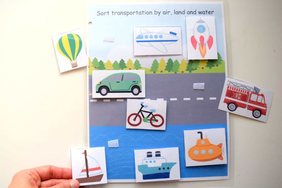 Transportation Sort Worksheet, Busy Book Preschool Printable Activity ...