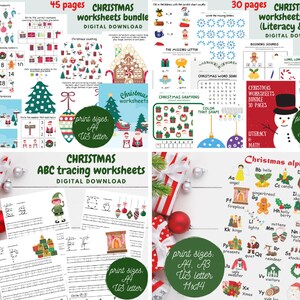 Christmas Worksheets Mega Bundle, Winter Printable Busy Book for ...