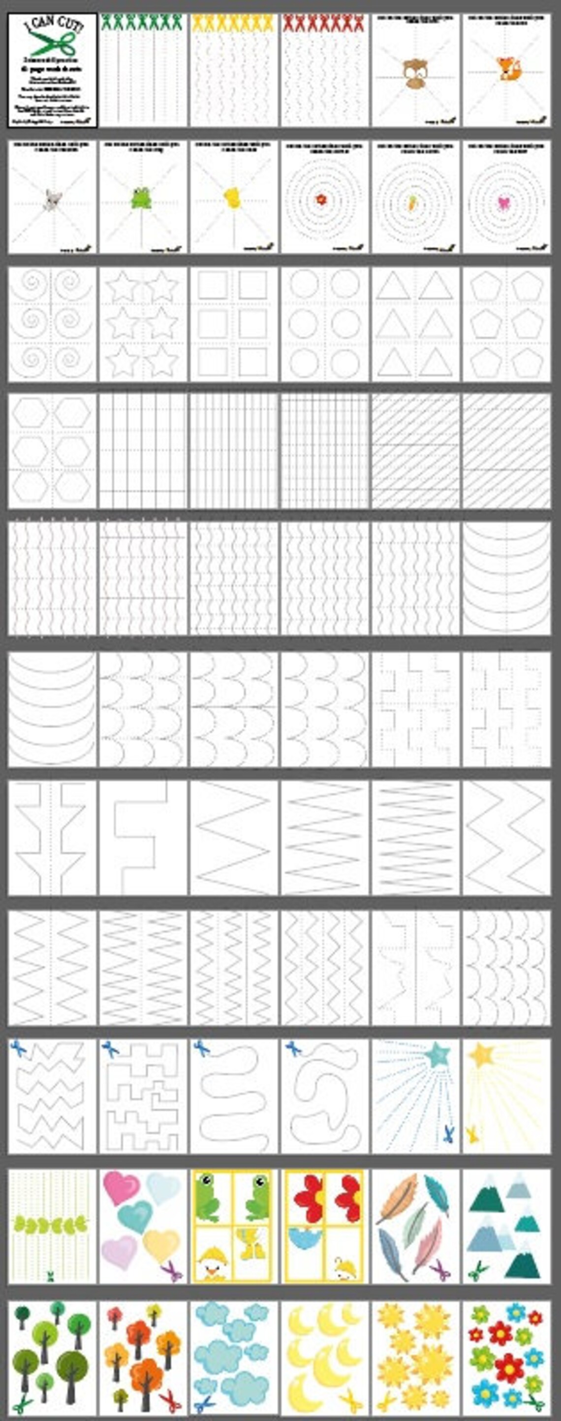 Scissor Skill Cutting Practice Pages Scissor Activities | Etsy Canada