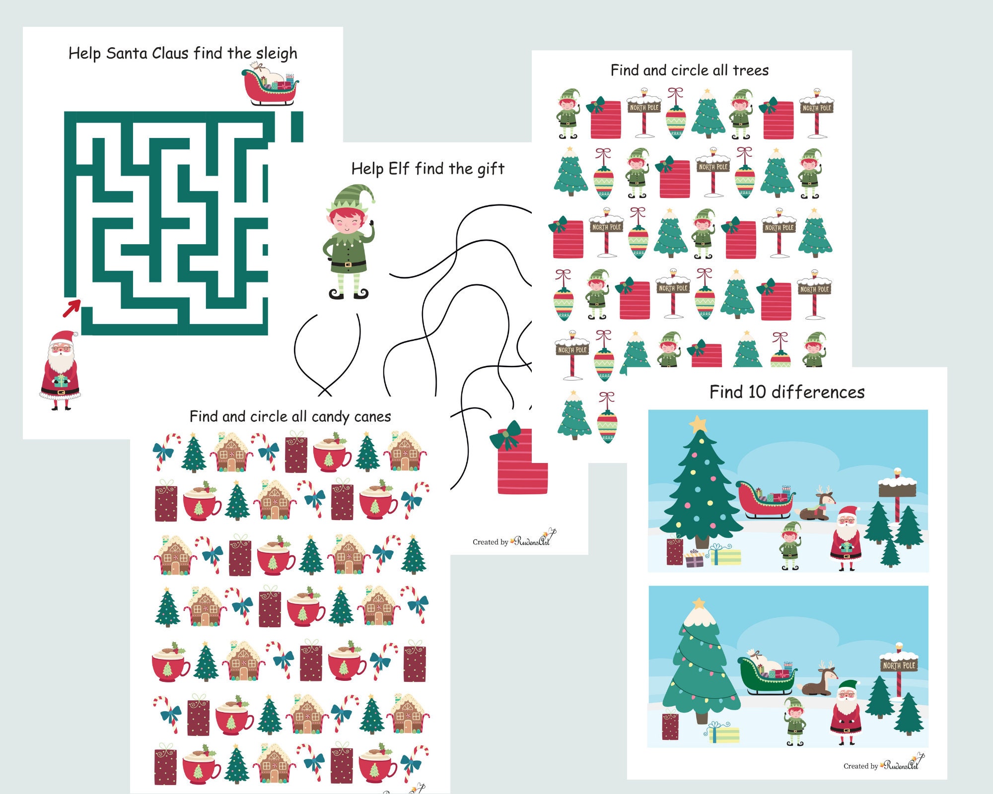 Christmas Preschool Worksheets for Kids, Winter Busy Book Printable ...