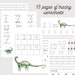 Number Tracing Preschool Worksheets With Dinosaurs, Kindergarten ...