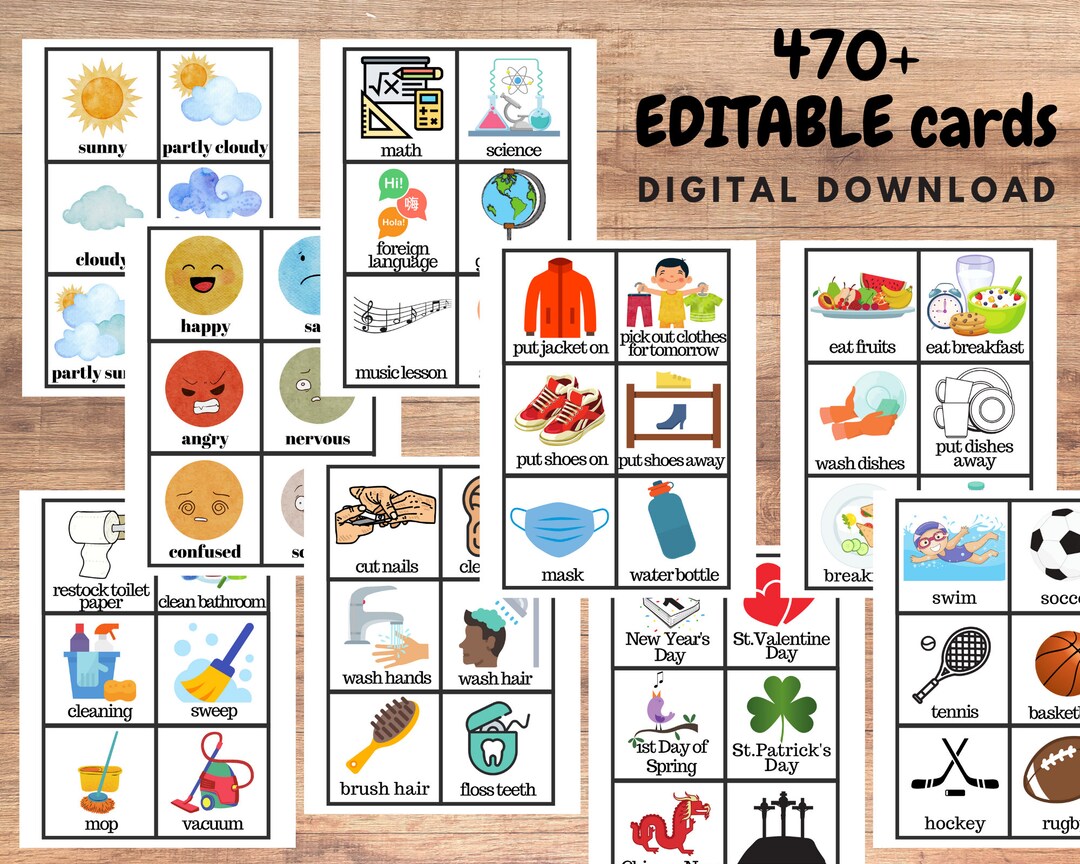 Editable Kids Daily Routine Cards, Visual Schedule for Toddlers, Kids ...