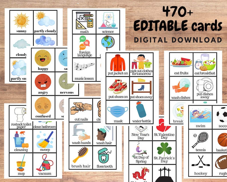 Editable Kids Daily Routine Cards, Visual Schedule for Toddlers, Kids ...