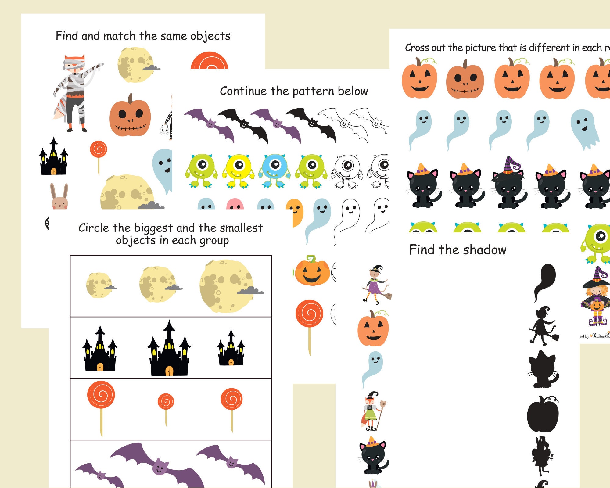 Halloween Worksheets Bundle for Kids, Halloween Busy Book for ...