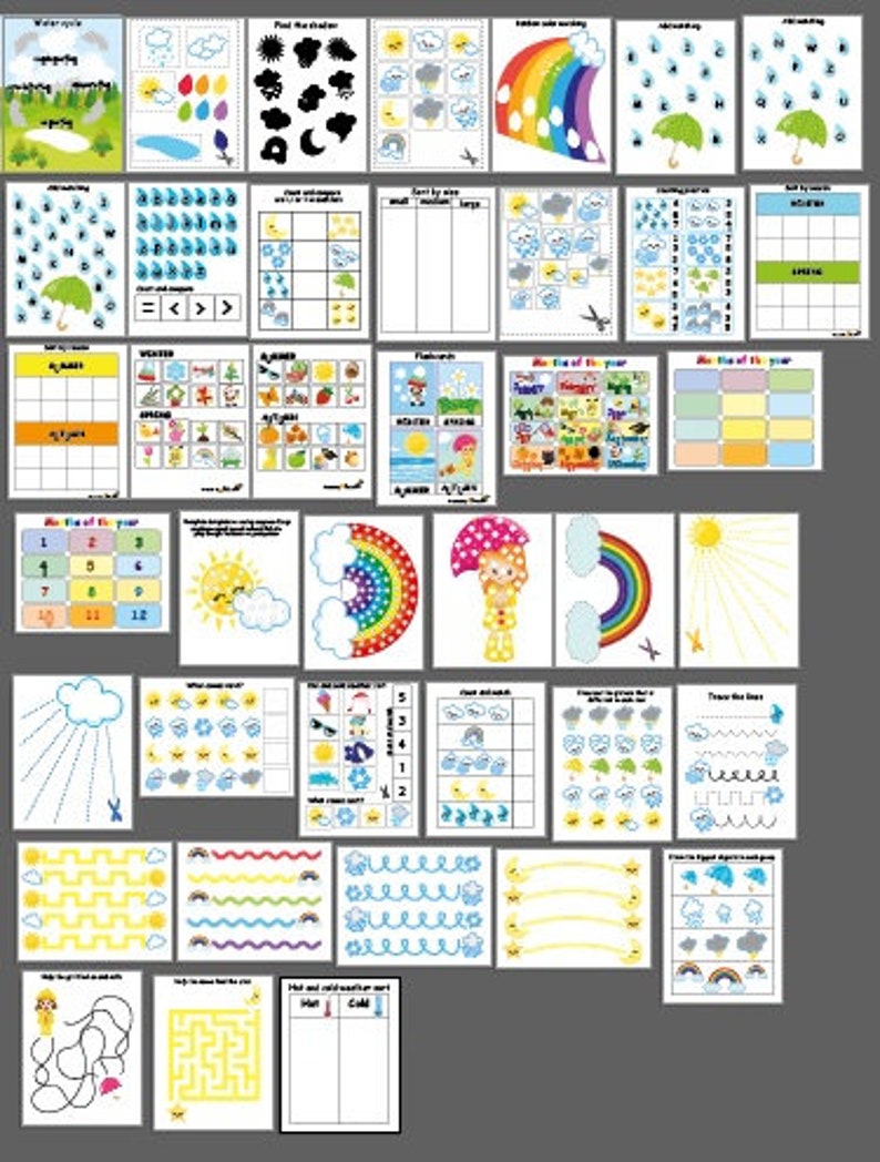 Weather Busy Book, Toddler Activity Binder, Preschool Printables ...