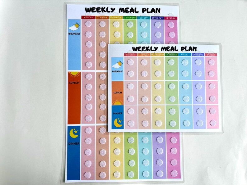 Kids Meal Planner, Visual Weekly Meal Calendar, Kids Menu Template ...