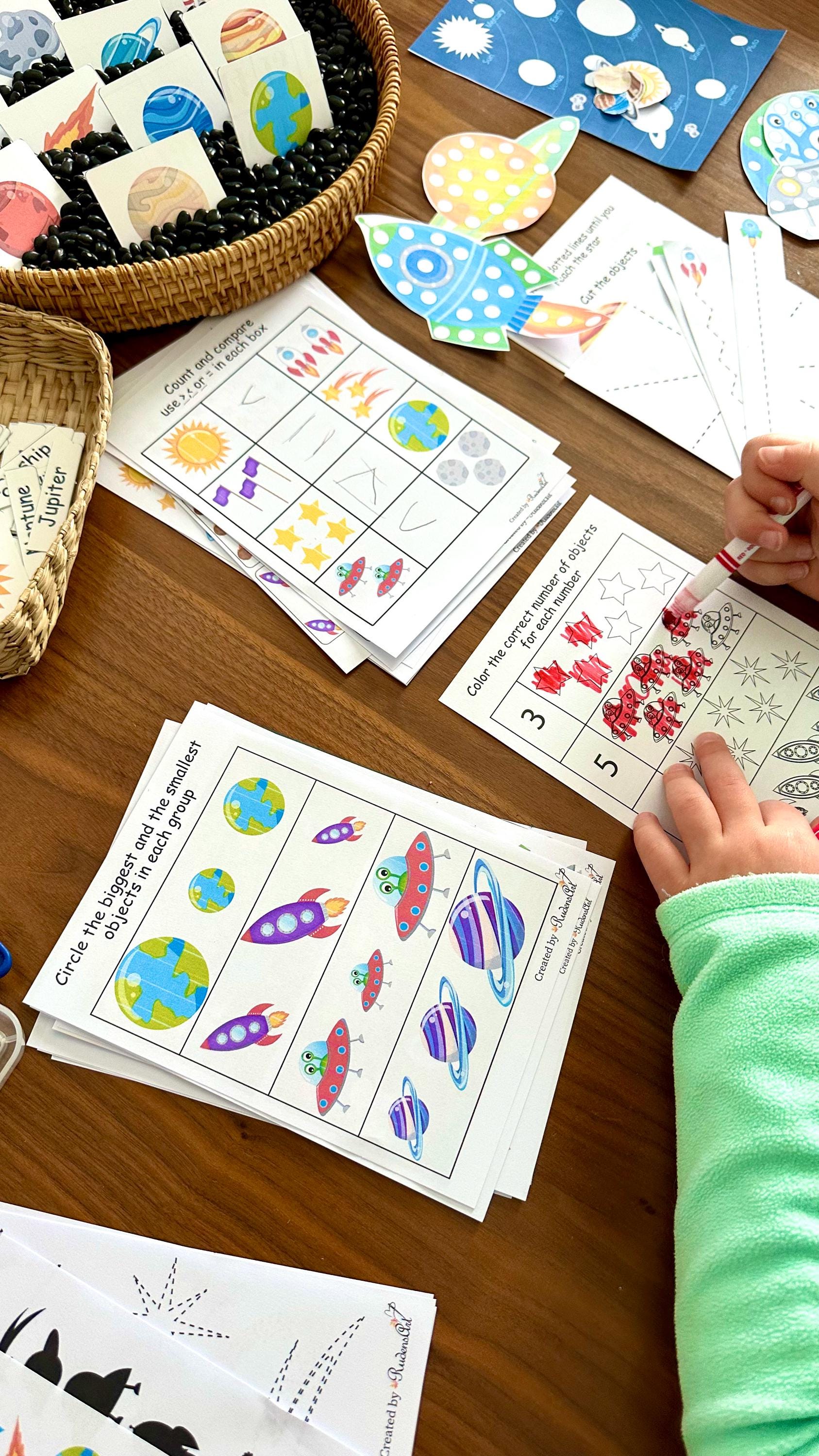 Space Worksheets, Solar System Preschool Printable, Planets Busy Book ...