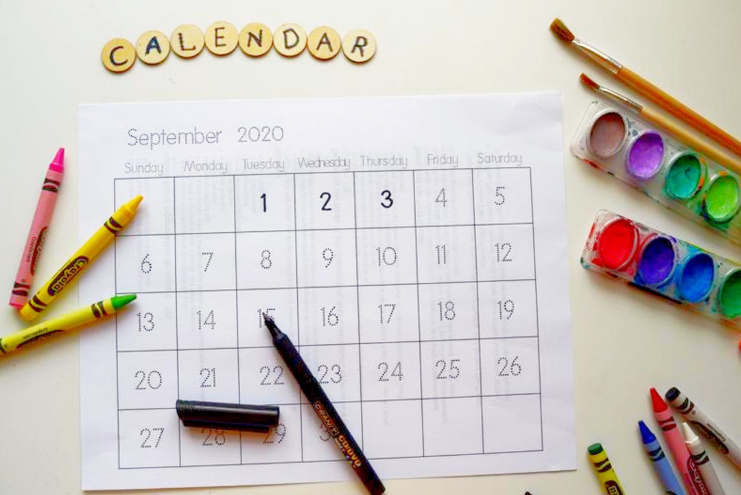 Tracing Calendar 2024 UPDATED, Calendar for Kids in Print Font and ...
