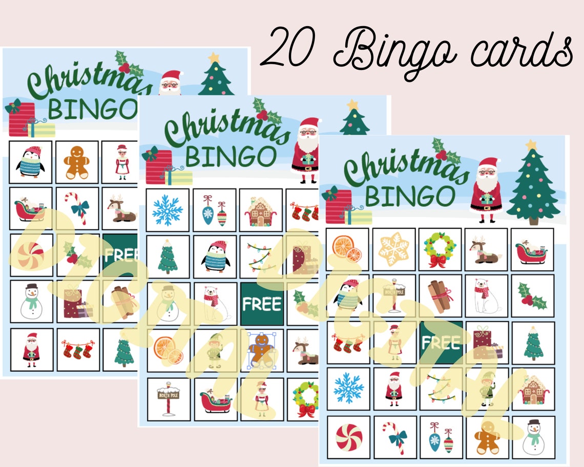 Christmas Bingo Cards for Kids Christmas Bingo Game for - Etsy Canada