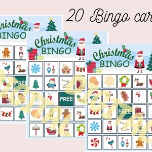 Christmas Bingo Cards for Kids, Christmas Bingo Game for Toddlers ...
