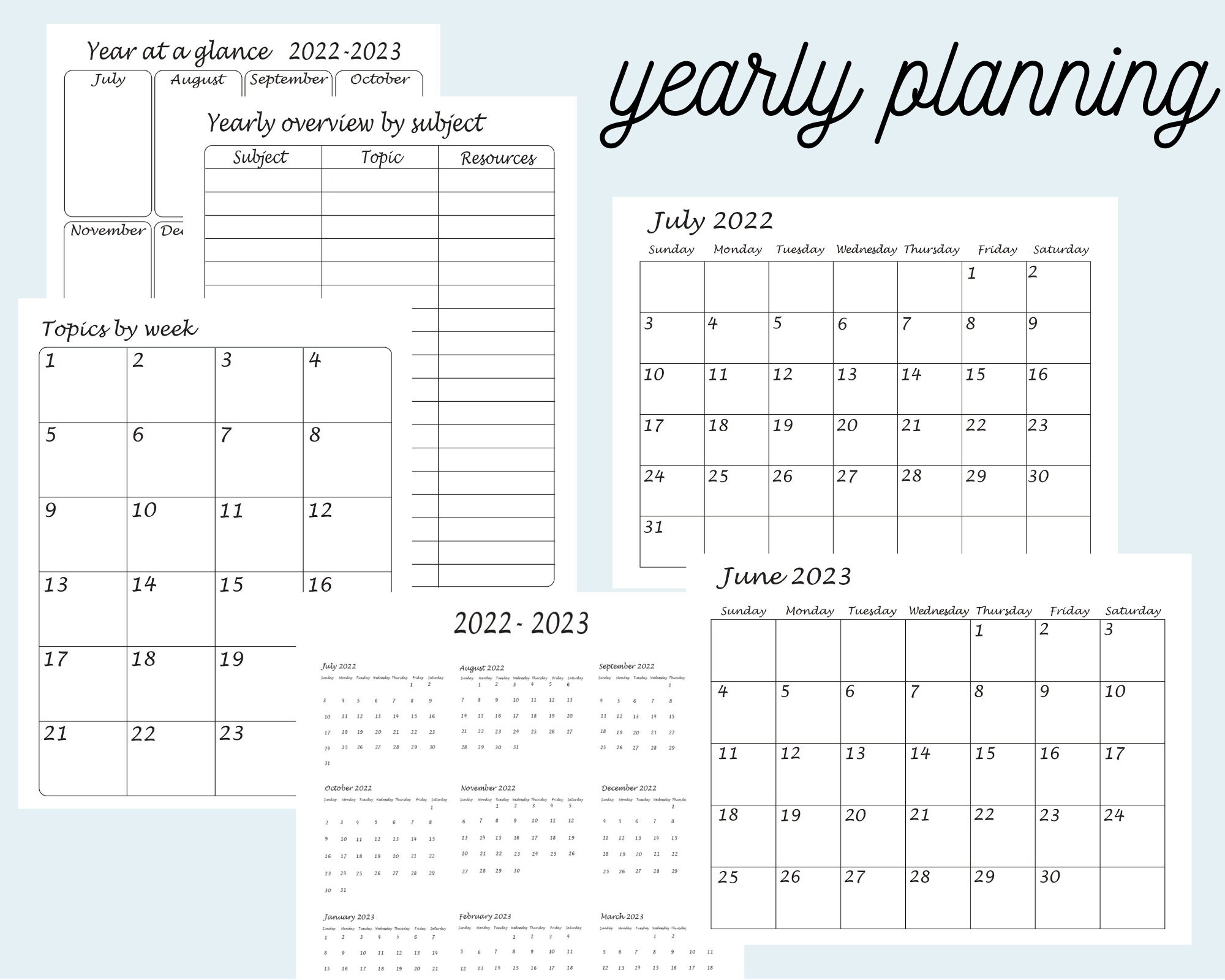 Homeschool Planner Printable 2022-2023 Homeschool Schedule - Etsy
