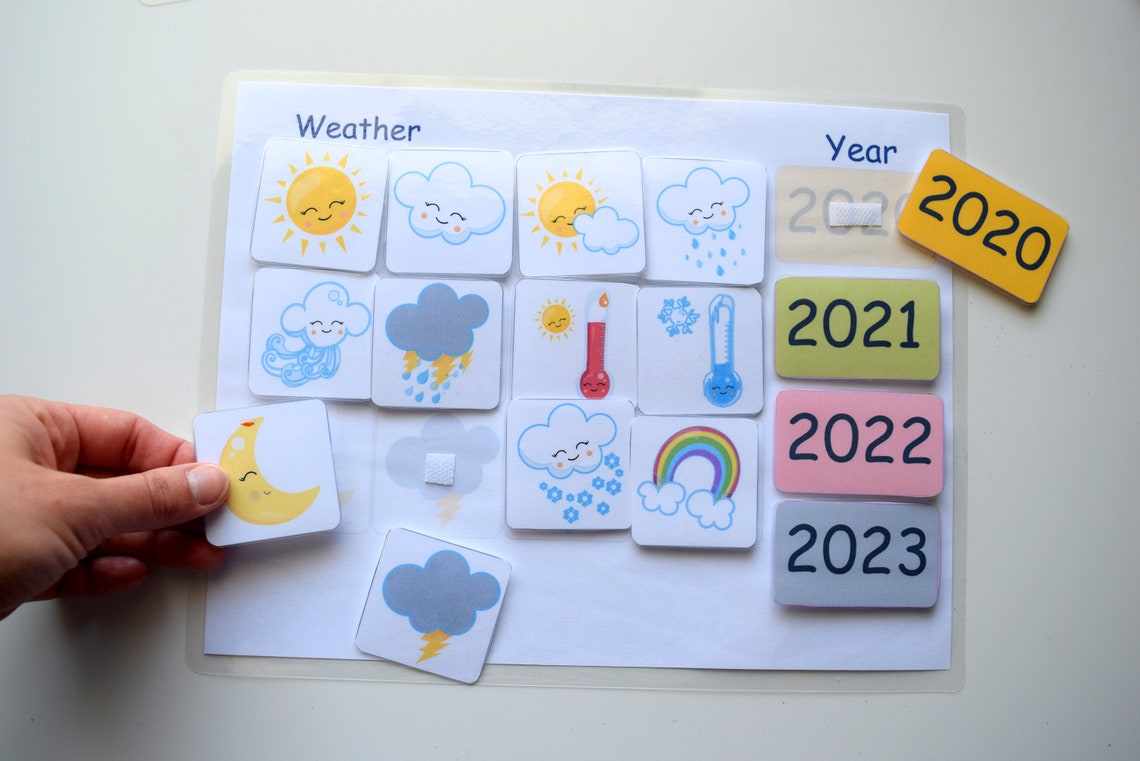 GERMAN Kids Daily Calendar With Weather Chart Classroom - Etsy
