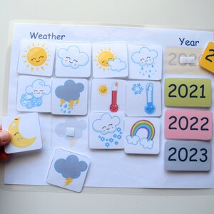 GERMAN Kids Daily Calendar With Weather Chart, Classroom Calendar 2024 ...