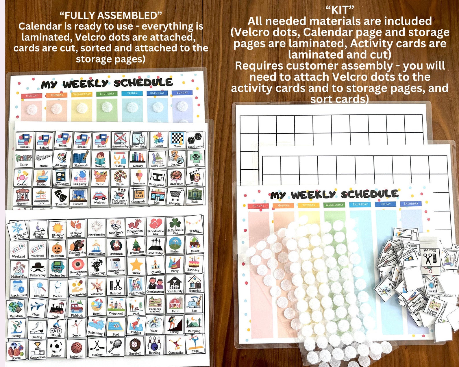 Kids Weekly Planner, Custom Weekly Kids Calendar, Visual Schedule for ...