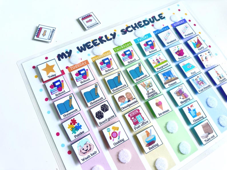 Kids Weekly Planner, Custom Weekly Kids Calendar, Visual Schedule for ...