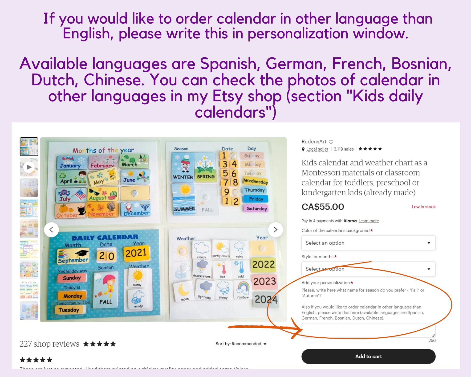 Kids Calendar and Weather Chart as a Montessori Materials or - Etsy Canada