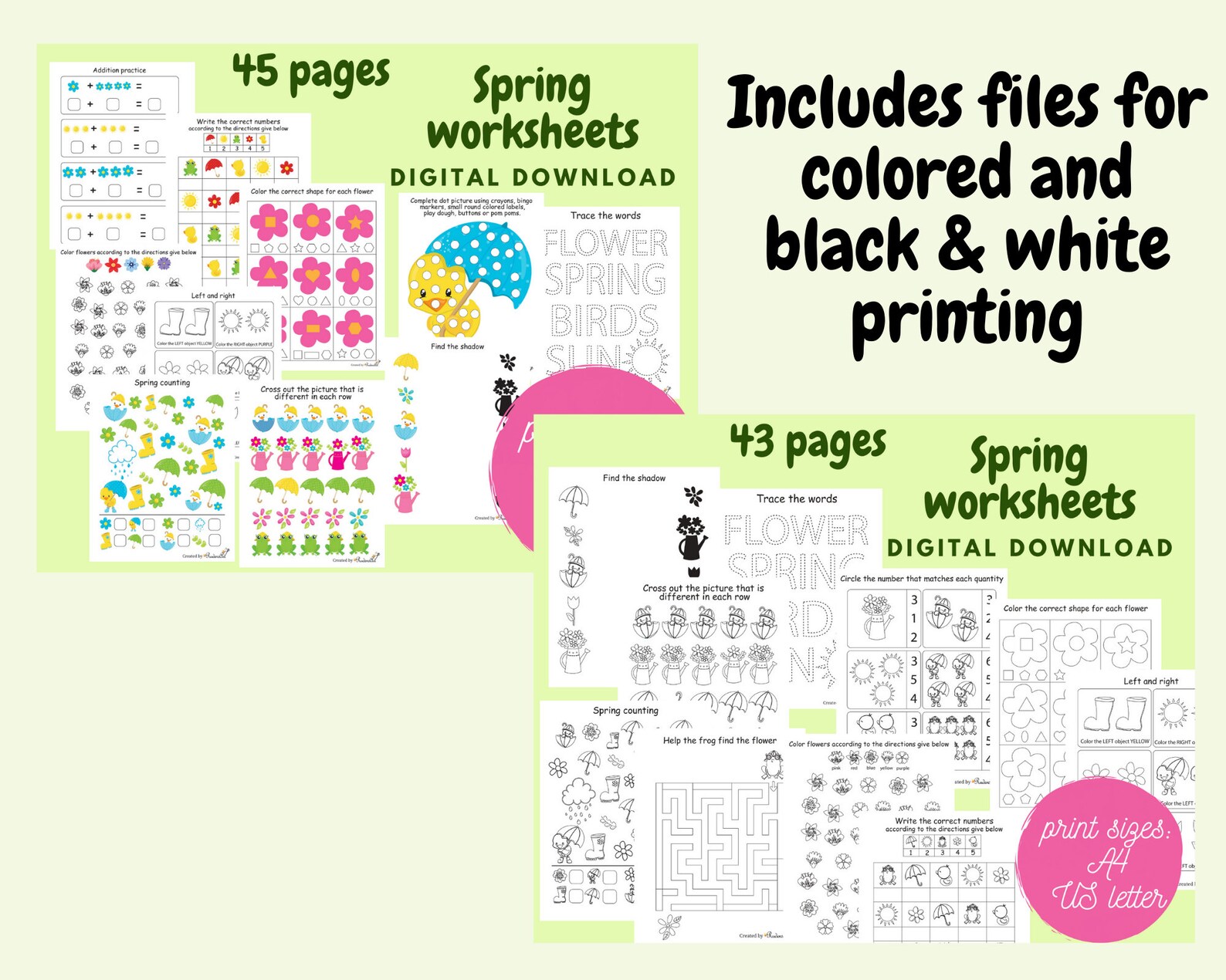 Spring Preschool Worksheets for Kids, Spring Busy Book Printable ...