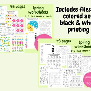 Spring Preschool Worksheets for Kids, Spring Busy Book Printable ...