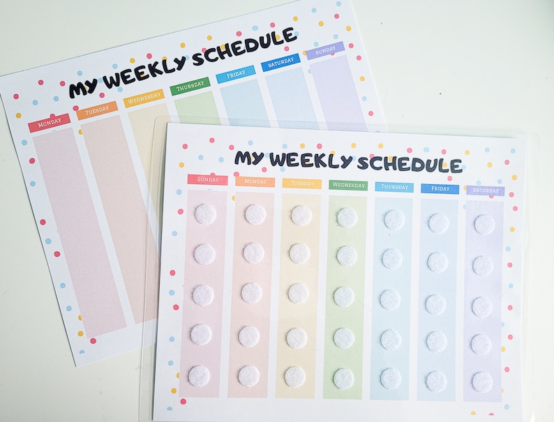 Kids Weekly Planner Custom Weekly Kids Calendar Visual - Etsy