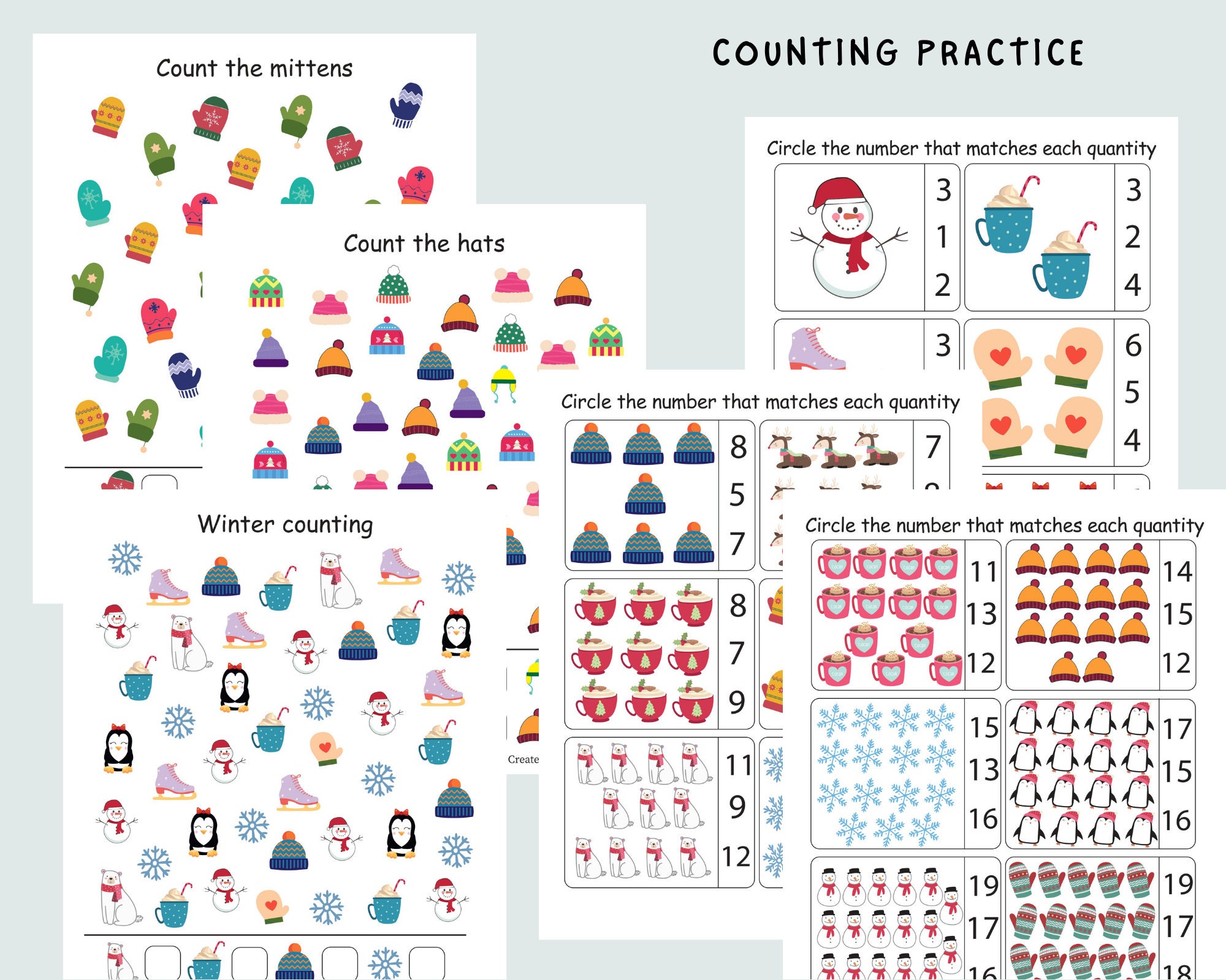 Winter Preschool Worksheets for Kids Snowman Busy Book | Etsy