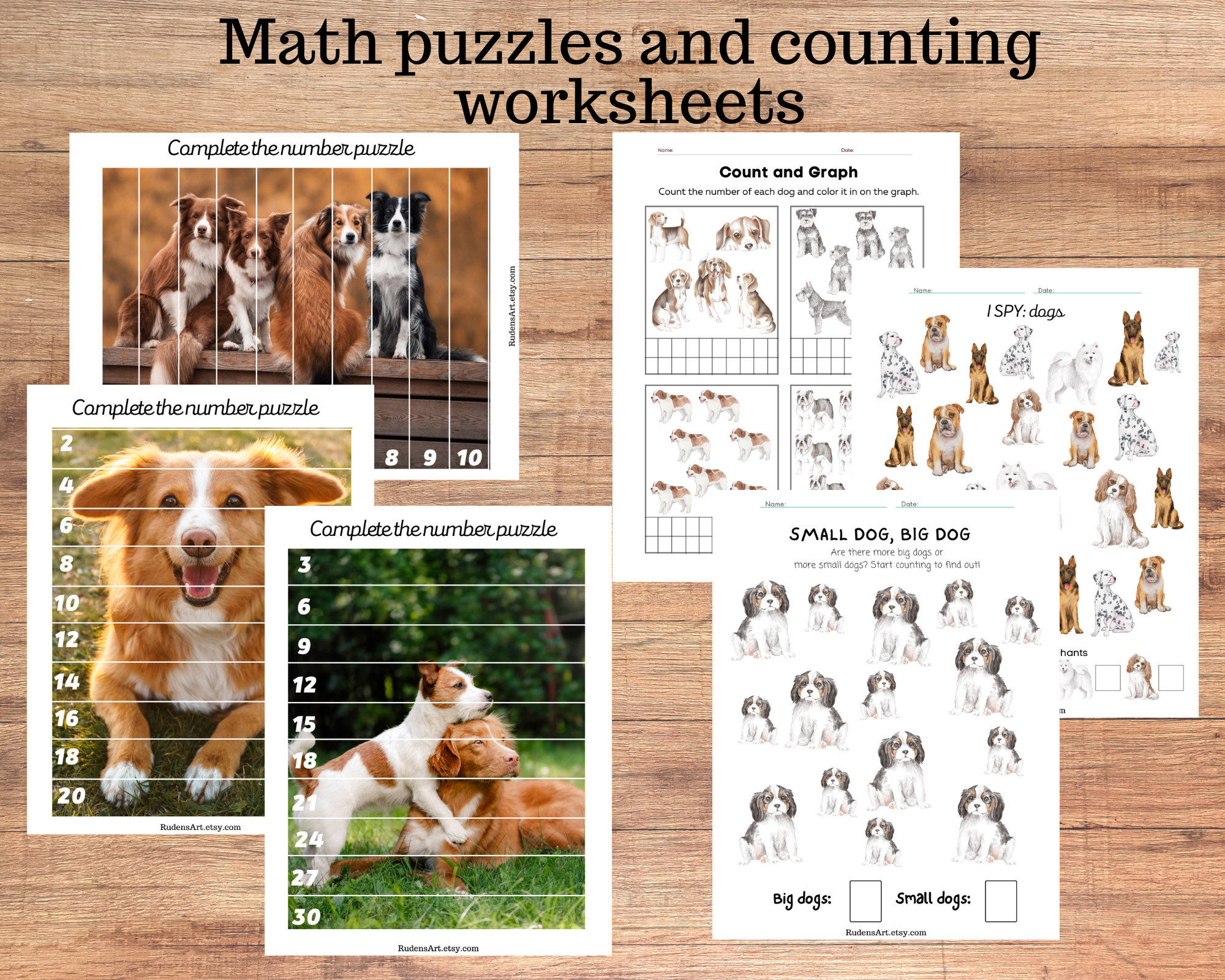 Dogs Unit Study, Dog Anatomy and Dog Breeds Three-part Cards, Math ...