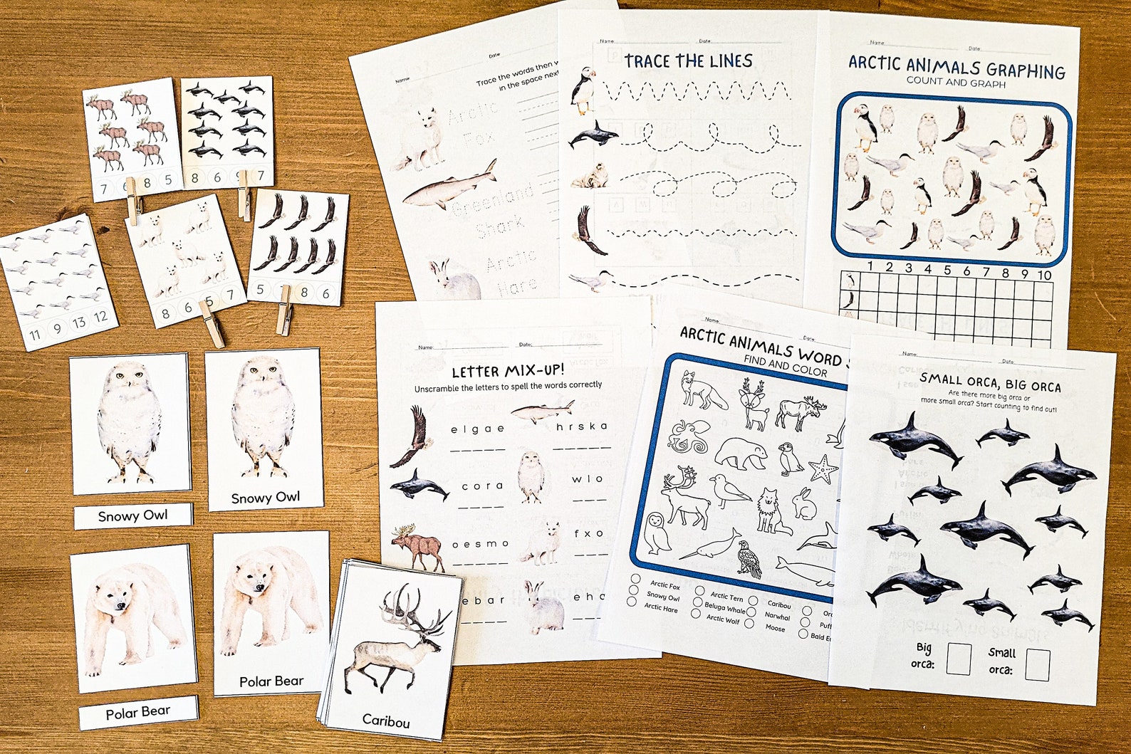 Arctic Animals Worksheets Winter Preschool Worksheets for - Etsy