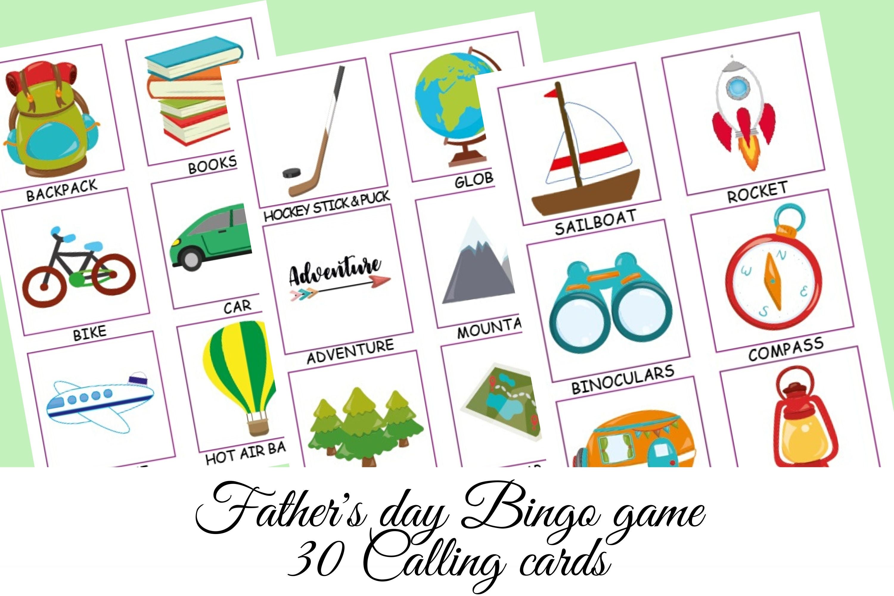 Father's Day BINGO Game Fathers Day BINGO Cards - Etsy