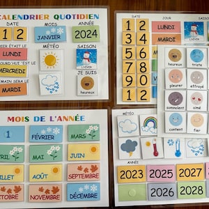 French Kids Calendar With Weather and Emotion Chart, Morning Board ...