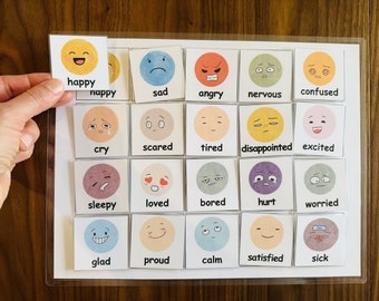 Emotions Flashcards, 34 Feelings Flash Cards for Kids, Montessori ...