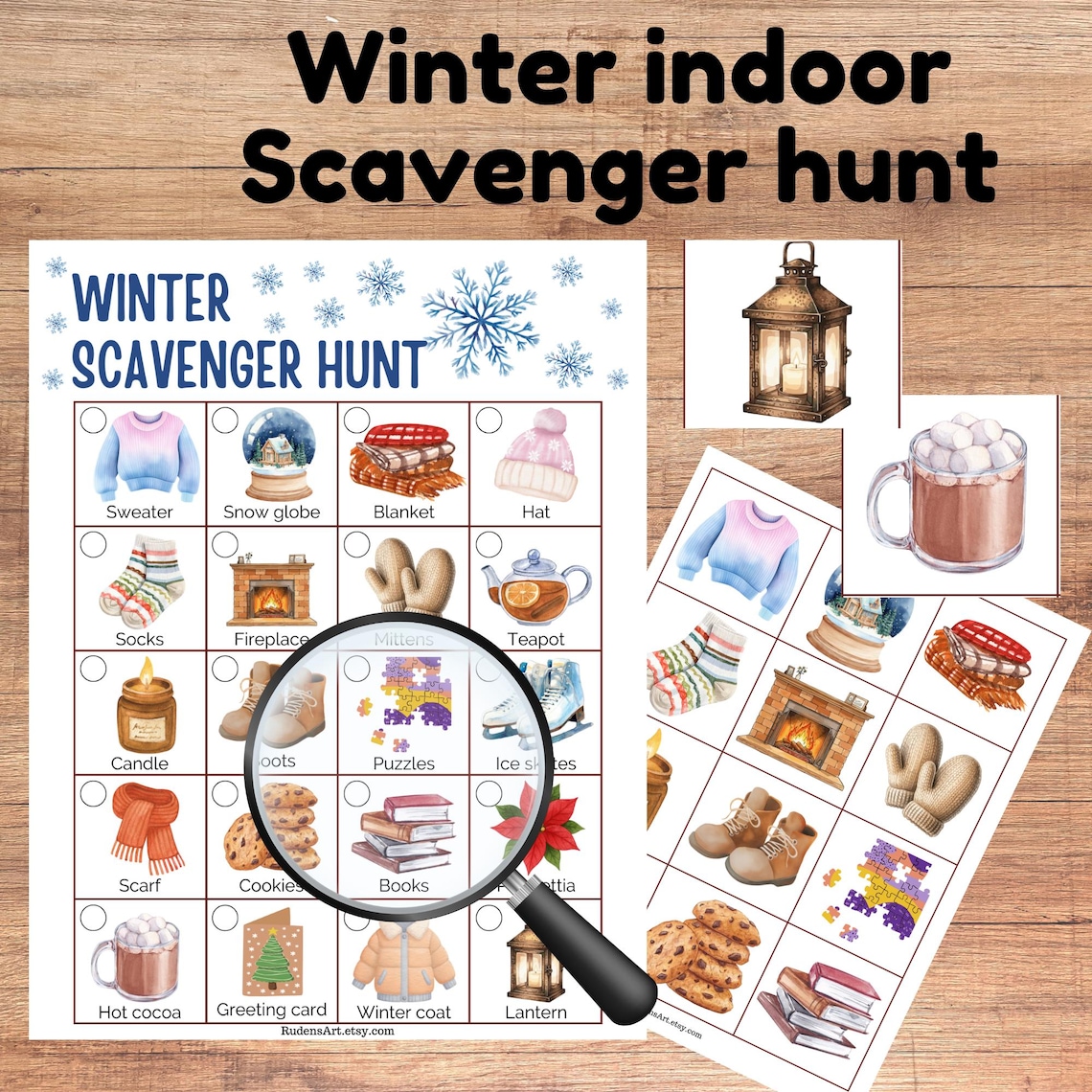 Winter Scavenger Hunt for Kids, Winter Treasure Hunt, Indoor Activity ...