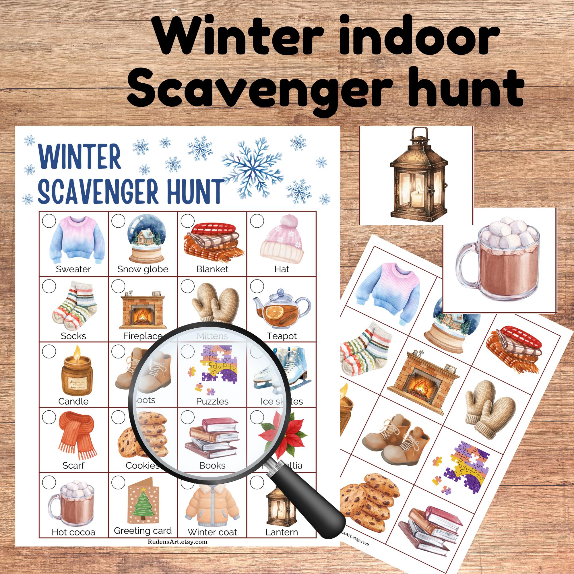 Winter Scavenger Hunt for Kids, Winter Treasure Hunt, Indoor Activity ...