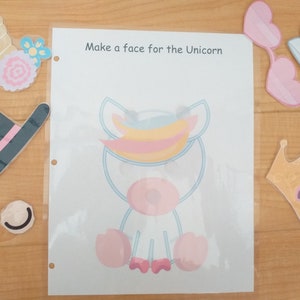 Unicorn Kids Craft, Make a Face, Toddler Printable Busy Book Page ...