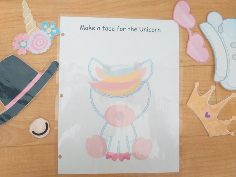 Unicorn Kids Craft Make a Face Toddler Printable Busy Book - Etsy