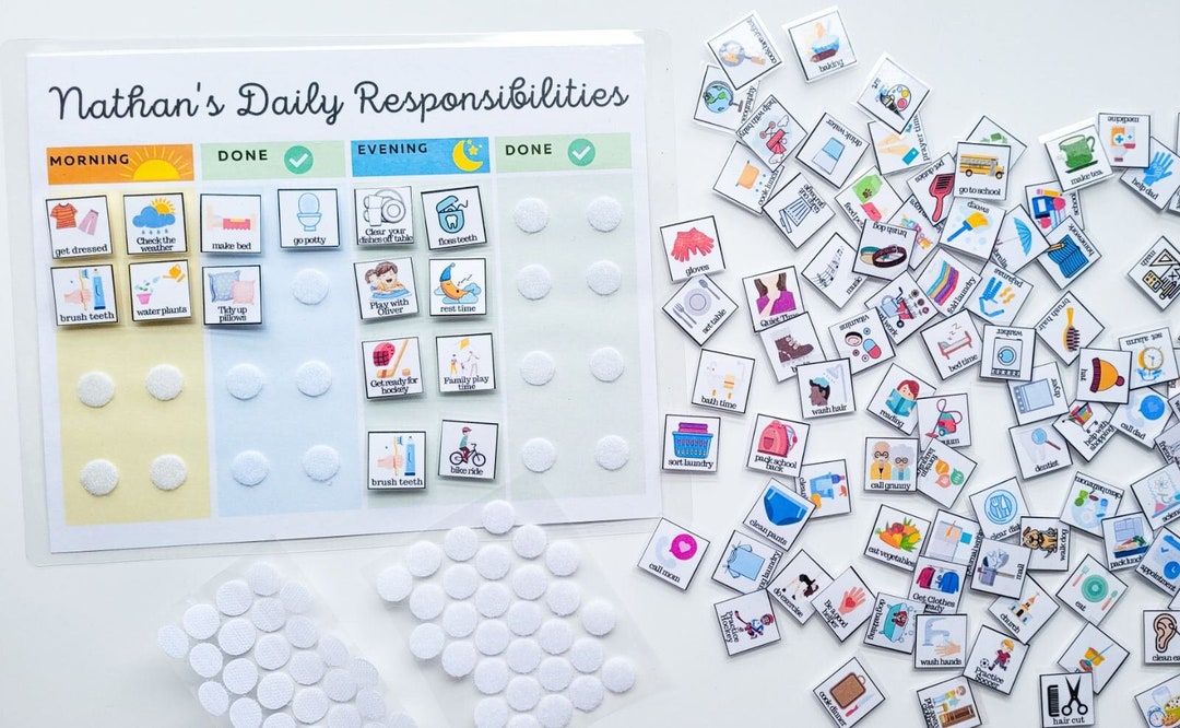 Chore Chart for Kids, Daily Responsibilities Chart, Toddler Routine ...