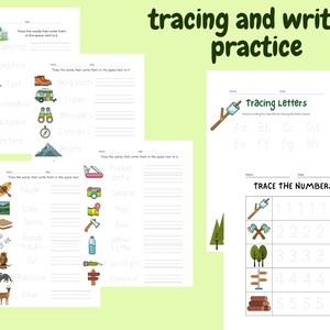 Camping Worksheets for Kids, Literacy and Math Learning Binder for ...