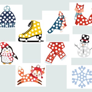 Winter Play Dough Mats, Winter Do a Dot Worksheets for Kids, Winter ...