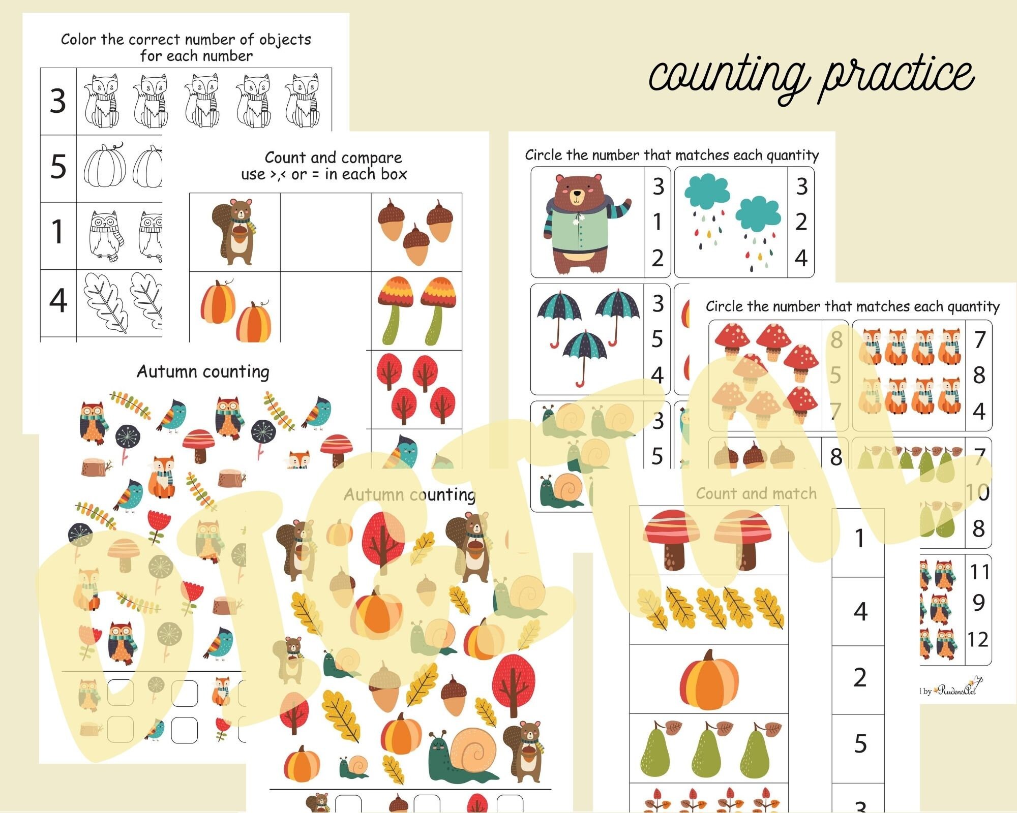 Autumn Preschool Worksheets for Kids Fall Busy Book - Etsy Canada