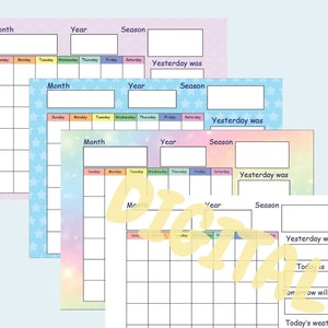 Perpetual Calendar for Kids, Daily Calendar for Toddlers, Morning Board ...