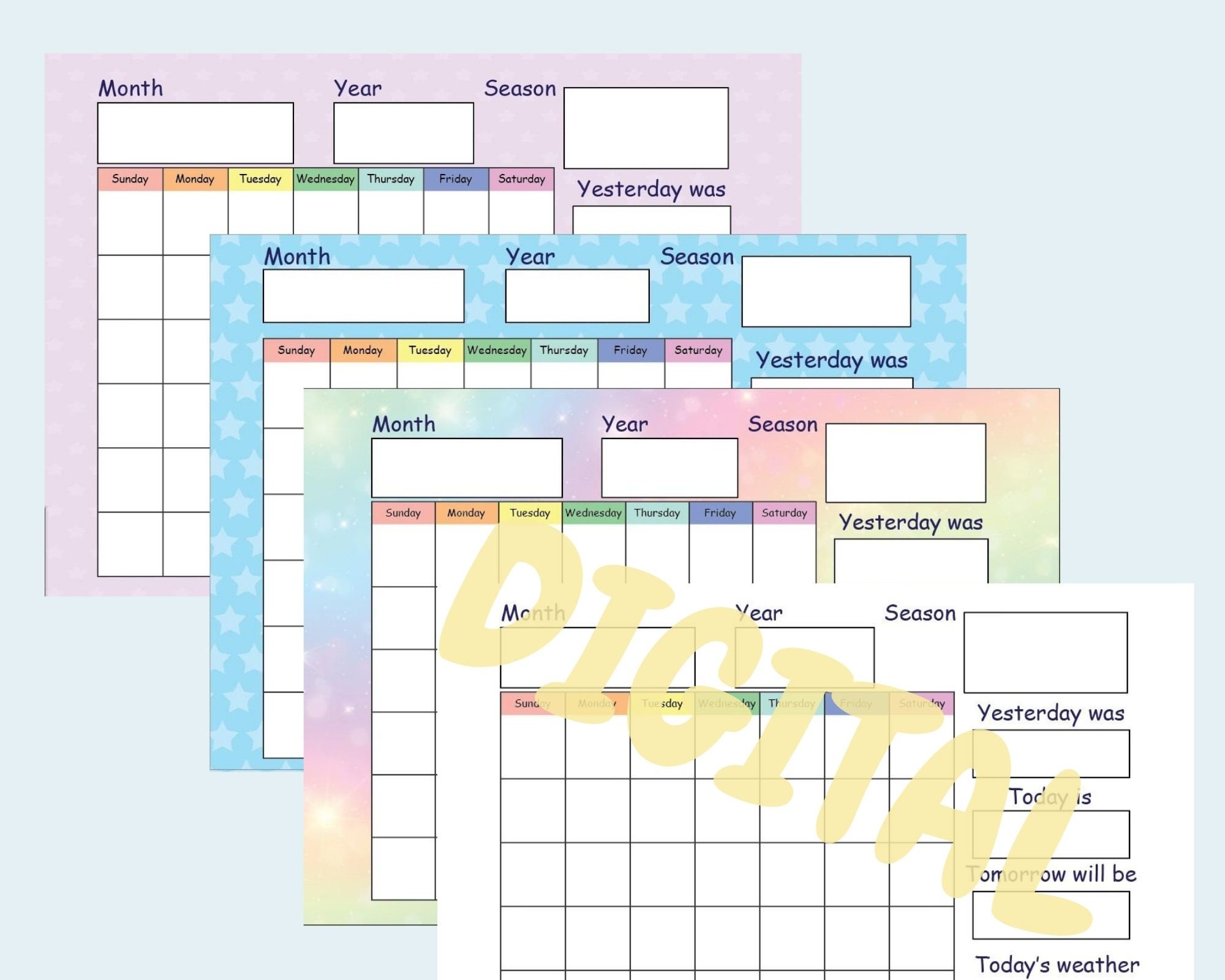 Perpetual Calendar for Kids Daily Calendar for Toddlers - Etsy Canada