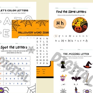 Halloween Worksheets for Kindergarten and First Grade Kids, Halloween ...
