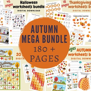 Fall Worksheets for Kids, Autumn Preschool and Kindergarten Worksheets ...