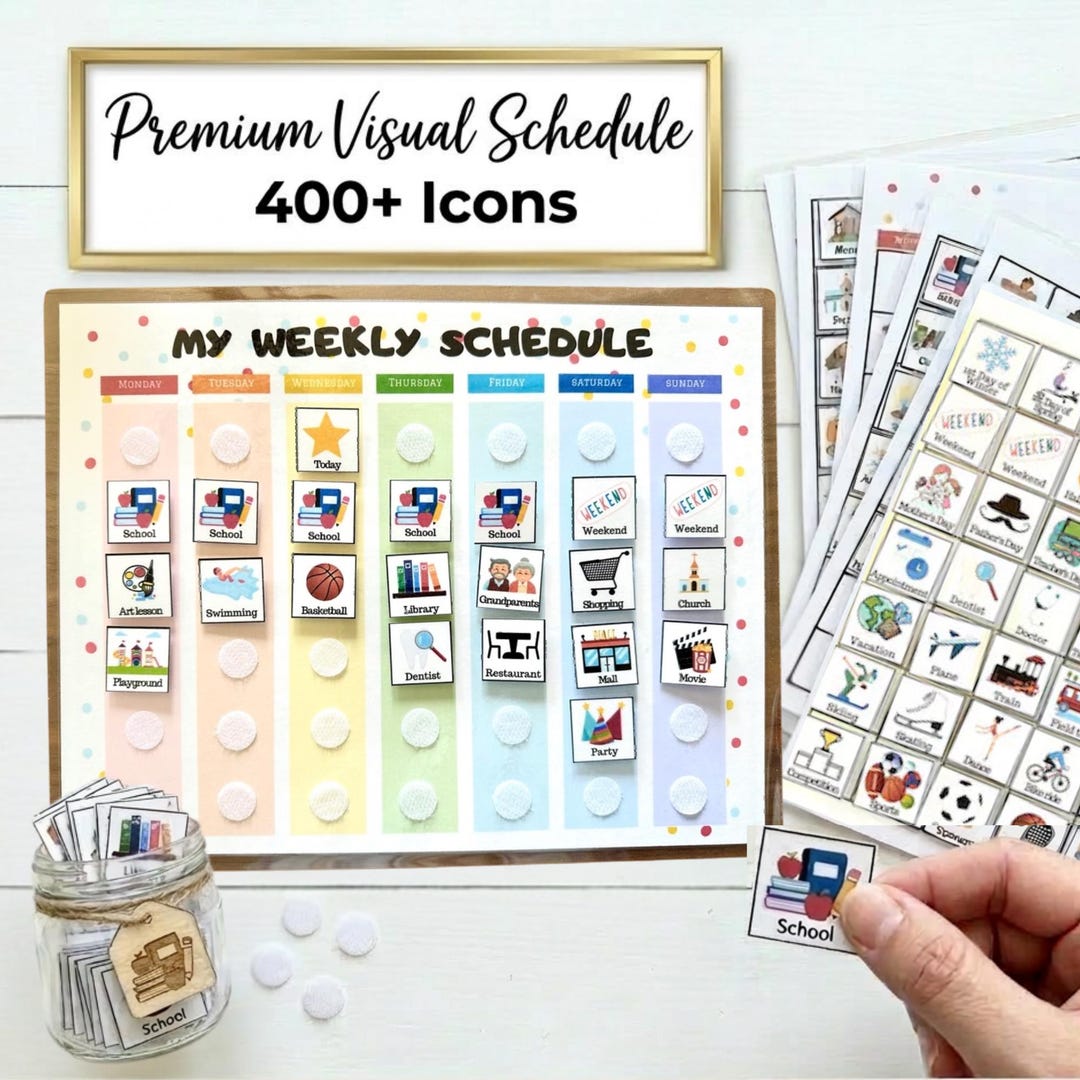 Kids Weekly Planner, Weekly Kids Calendar, Visual Schedule for Toddlers ...